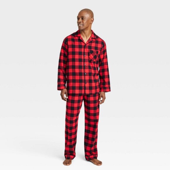 Wondershop | Pants | New Mens Red Buffalo Check Flannel Pajama Set ...
